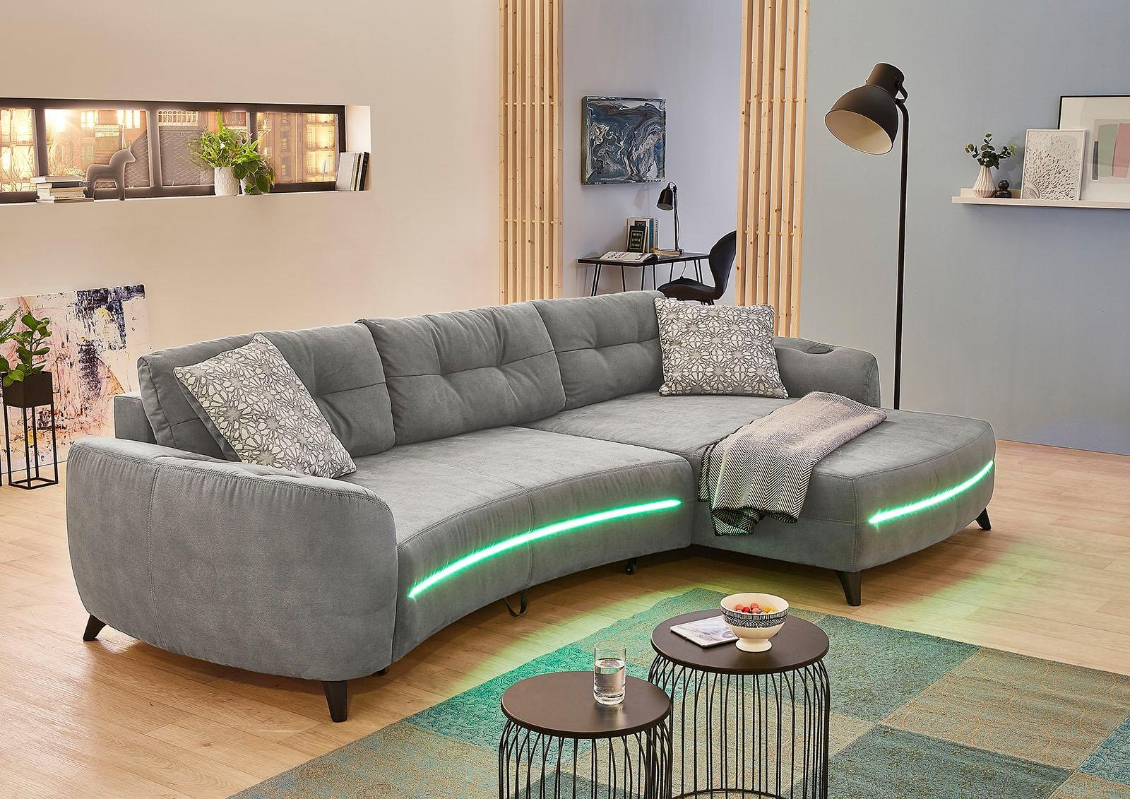 Polsterecke Inklusive Rgb Led Beleuchtung Und Bluetooth Soundsystem