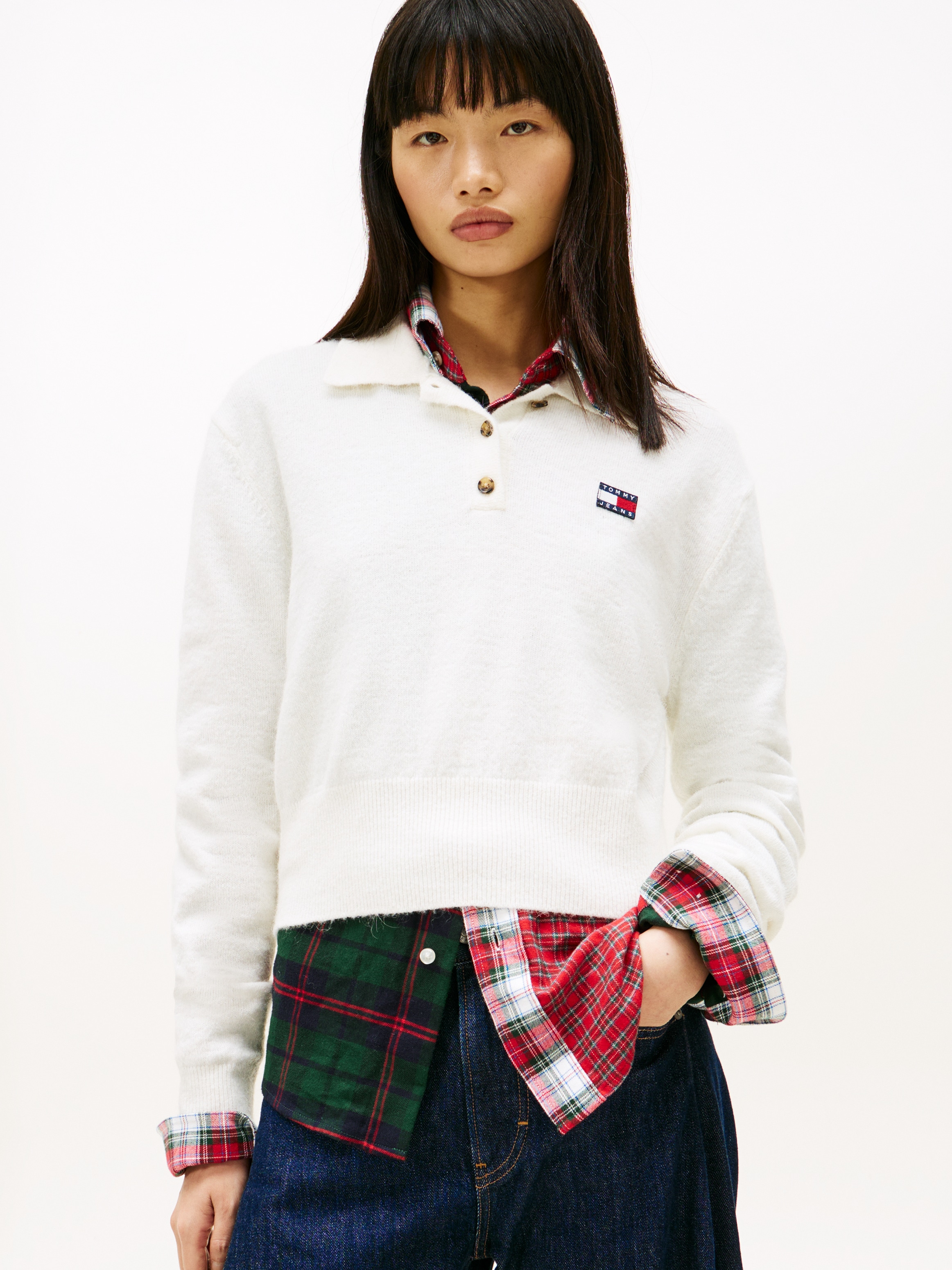 Tommy Jeans Strickpullover »TJW FLUFFY POLO SWEATER« | UNIVERSAL
